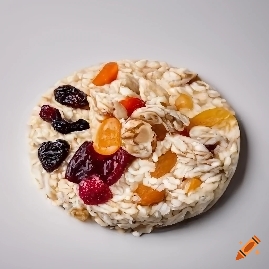 Delicious rice cakes with yogurt and colorful fruits on Craiyon