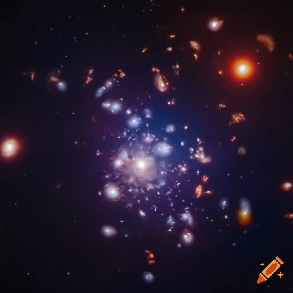 Cluster of galaxies in deep space on Craiyon