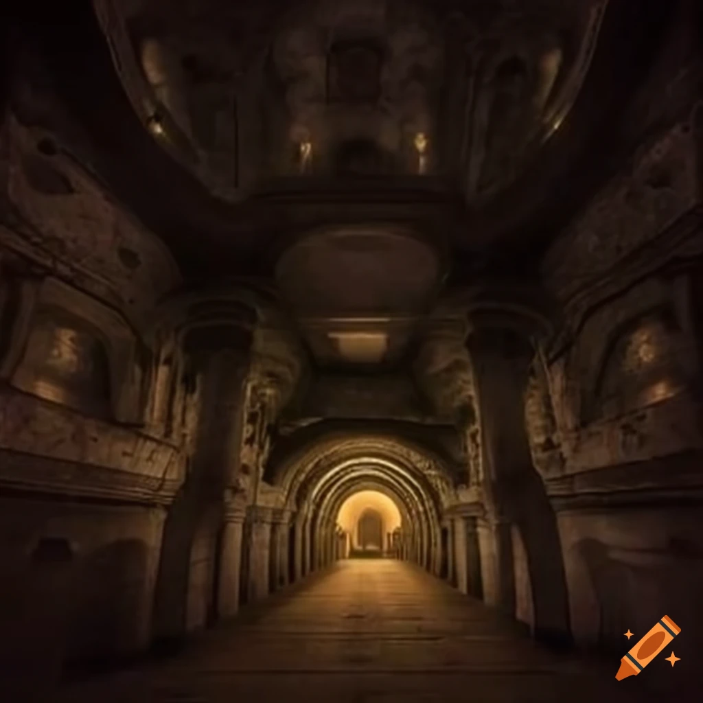 Detailed alien world with concrete and stone structures on Craiyon