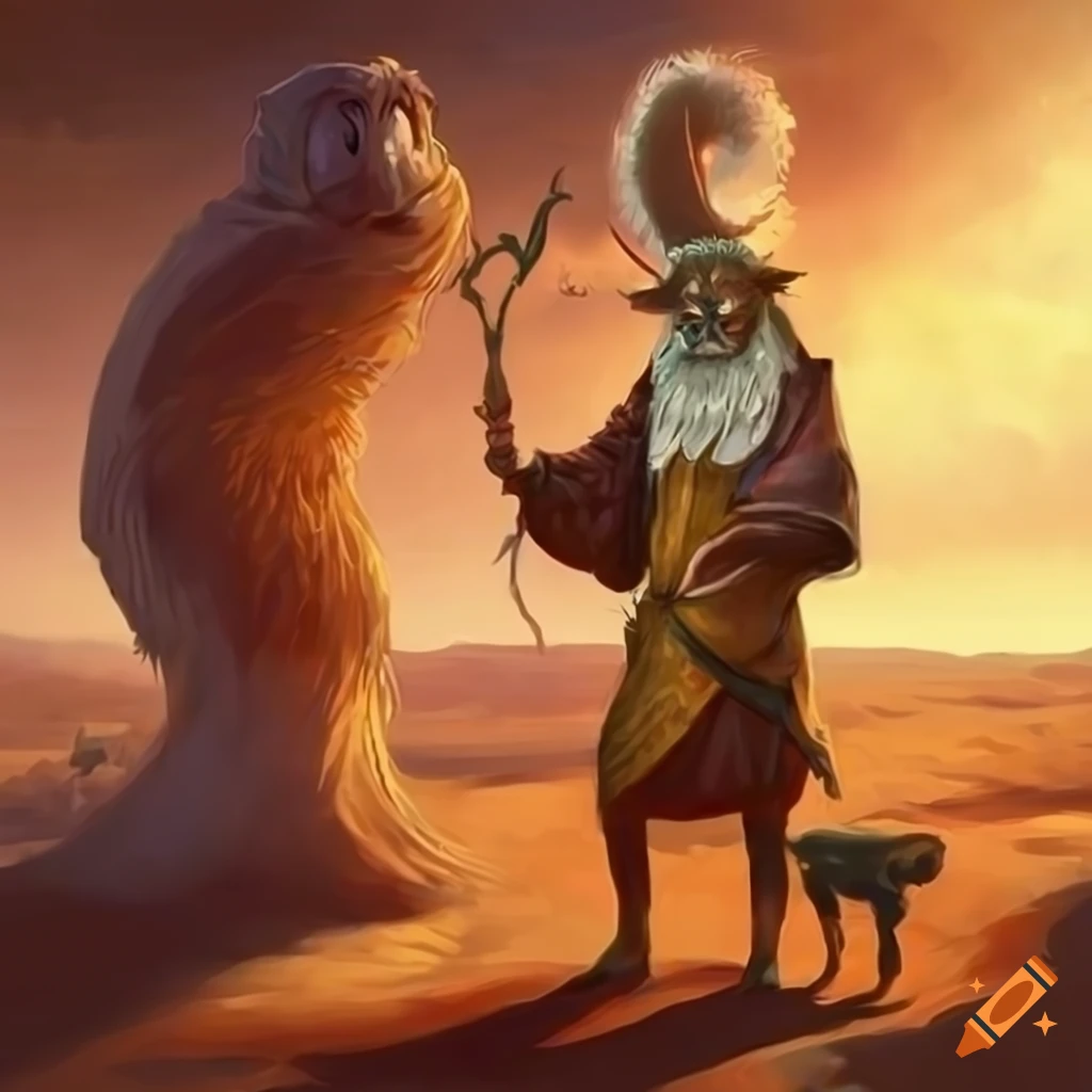 Artistic depiction of a magical desert creature on Craiyon