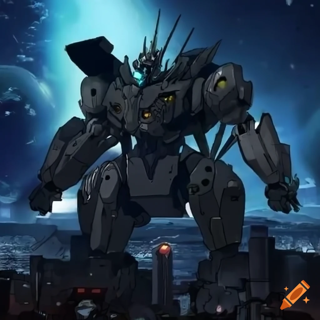 Massive anime-style mecha robot