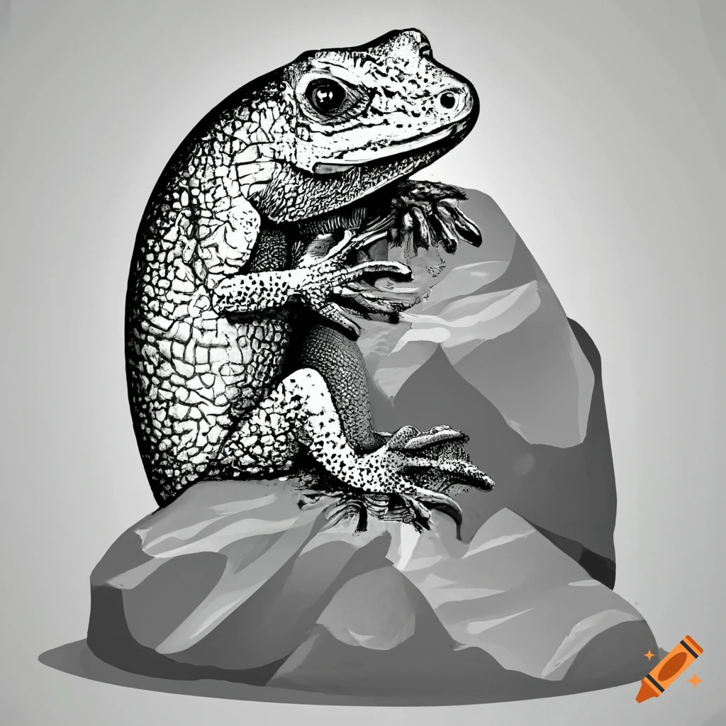 Bearded dragon eating roaches on Craiyon