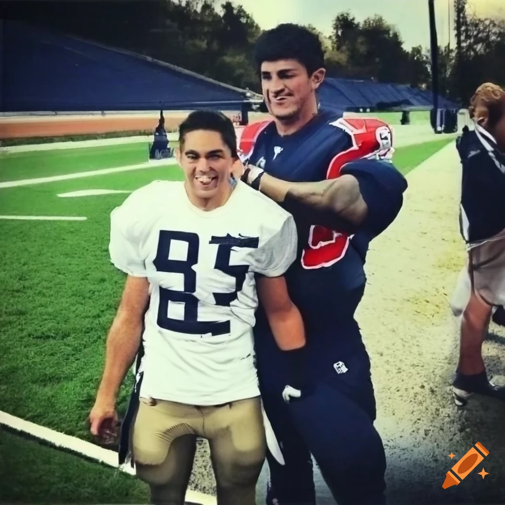 Mirror selfie of a football quarterback on Craiyon