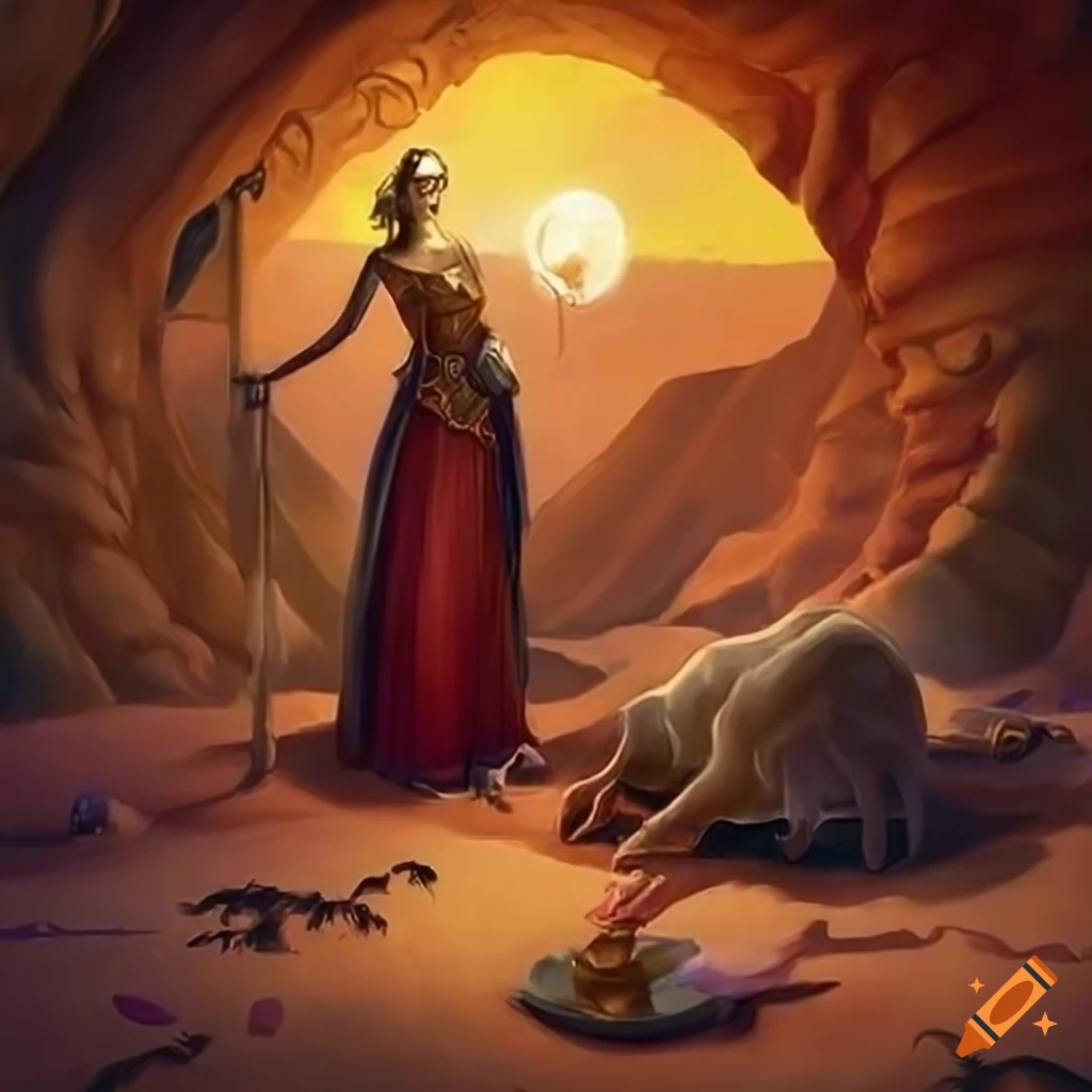 Artistic depiction of a magical desert creature on Craiyon