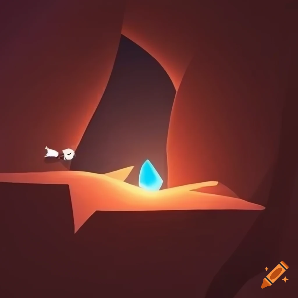 2D platformer game in a cave with clean and simple art style on Craiyon