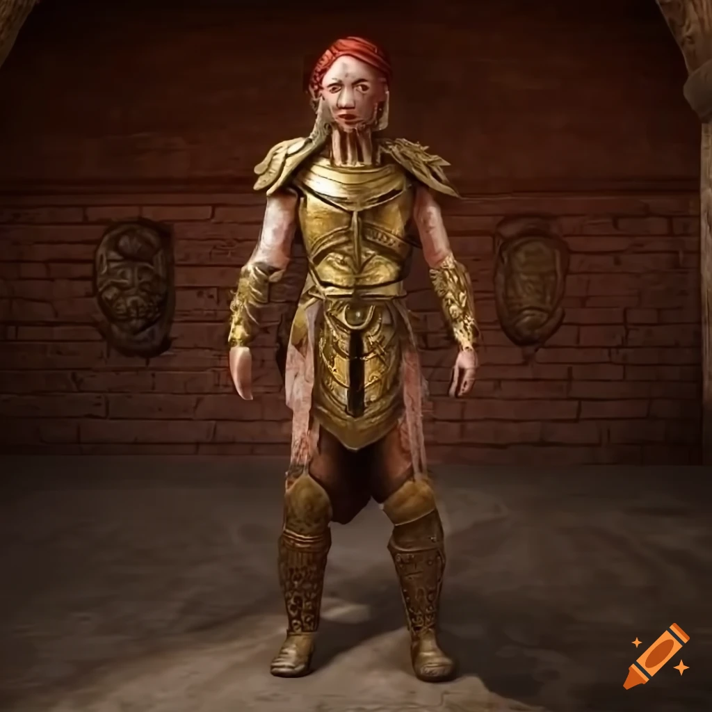 Unreal engine 5 fantasy art of an elf warrior with red hair on Craiyon
