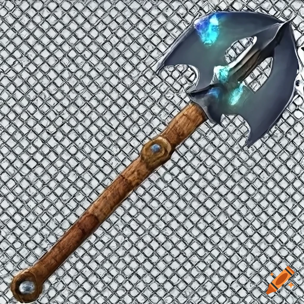 Crystal fantasy shovel with wood handle on Craiyon