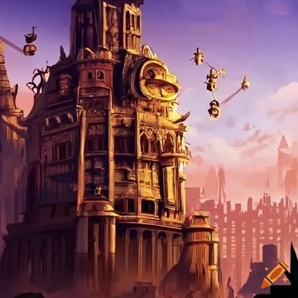 Steampunk imperial harbor concept art on Craiyon