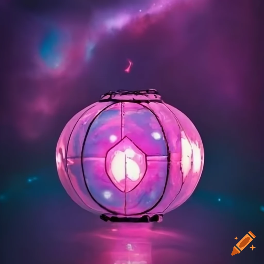 Pink lantern in a galaxy wonderland on Craiyon