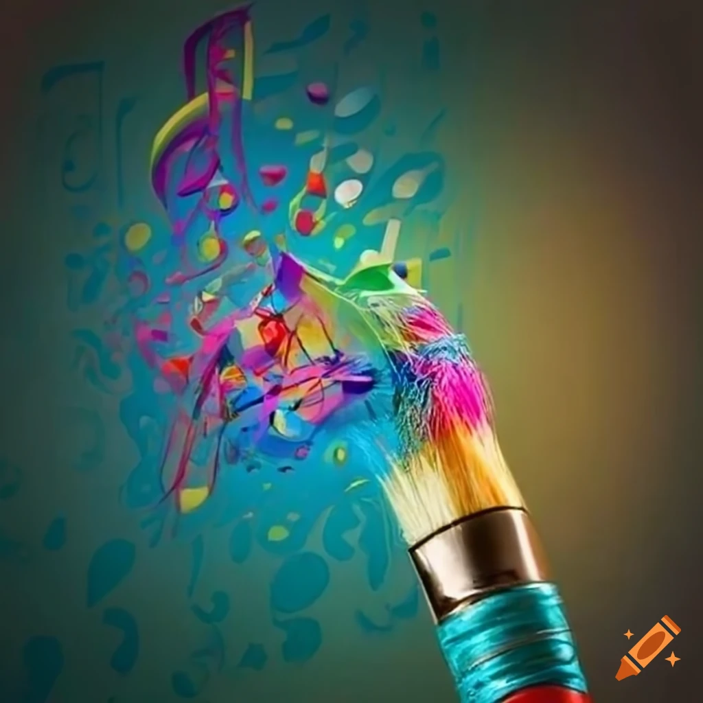 Paintbrush with musical notes on Craiyon