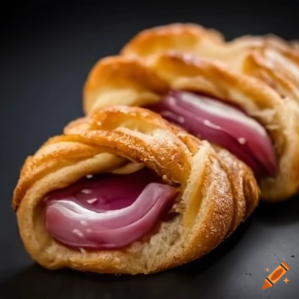 Closeup photo of a braided-blubber sandwich on Craiyon