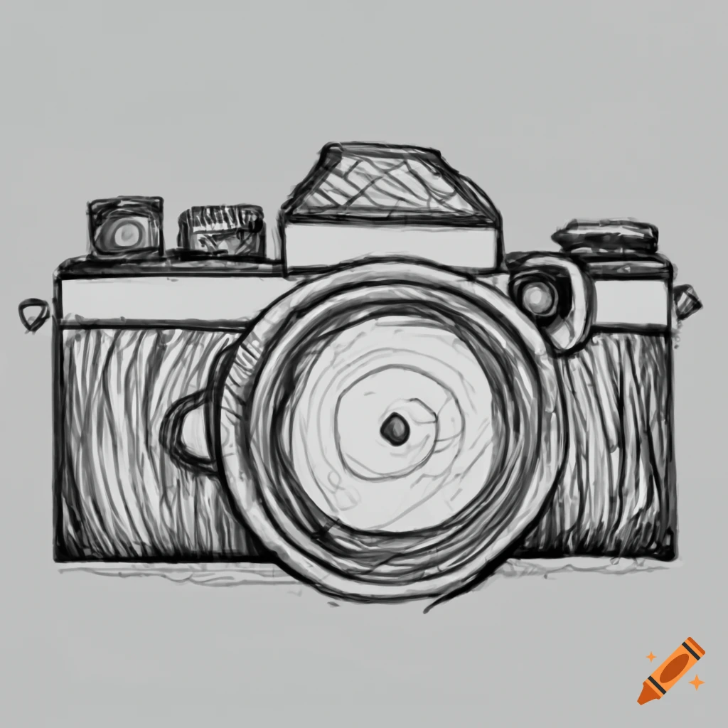 Grayscale photo of a camera-trap