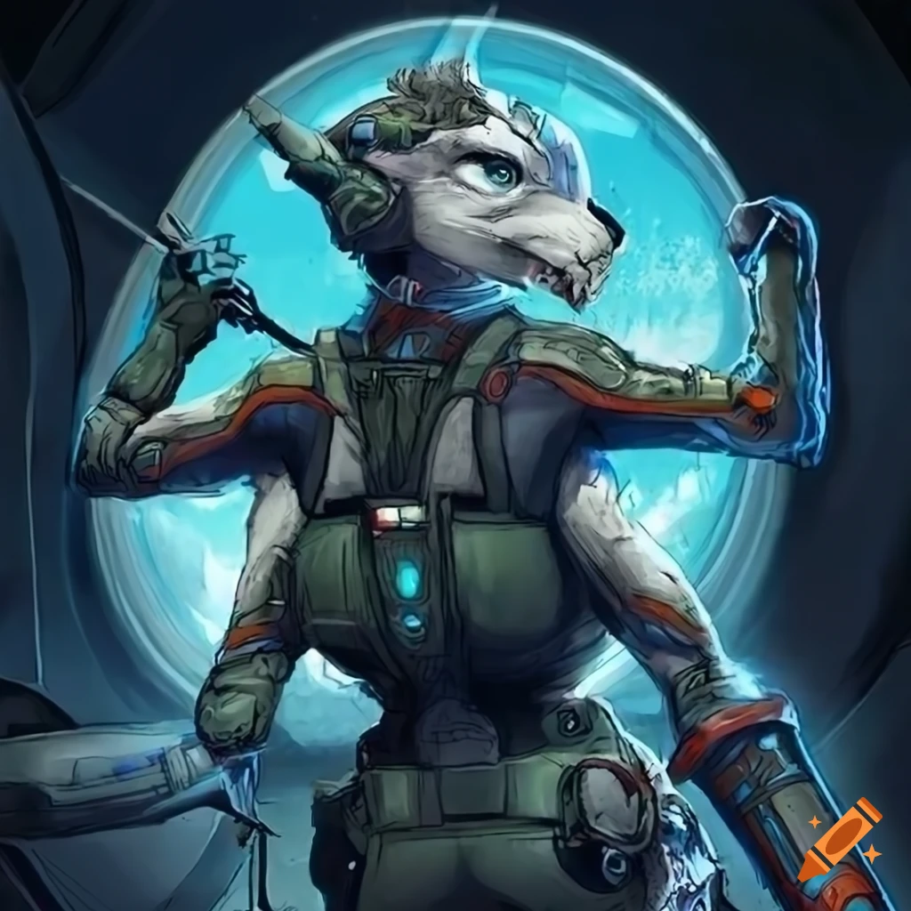 Detailed art of anthro pilots in futuristic gyroscope cockpits on Craiyon