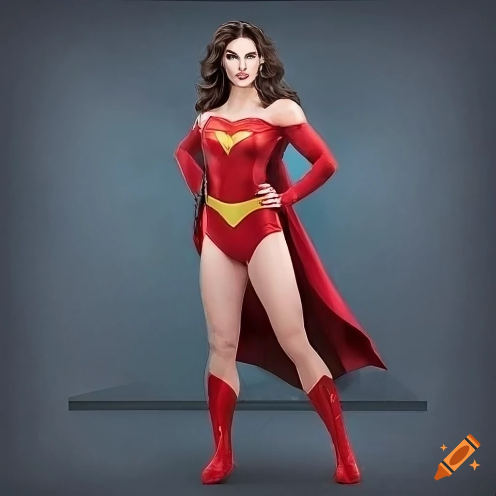 Detailed illustration of a female superhero on Craiyon