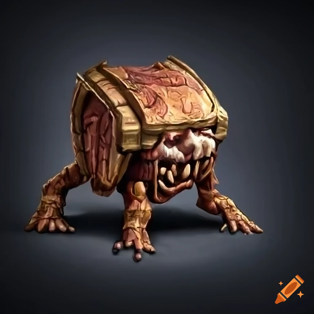 Tile set of a mimic chest in a rpg game on Craiyon