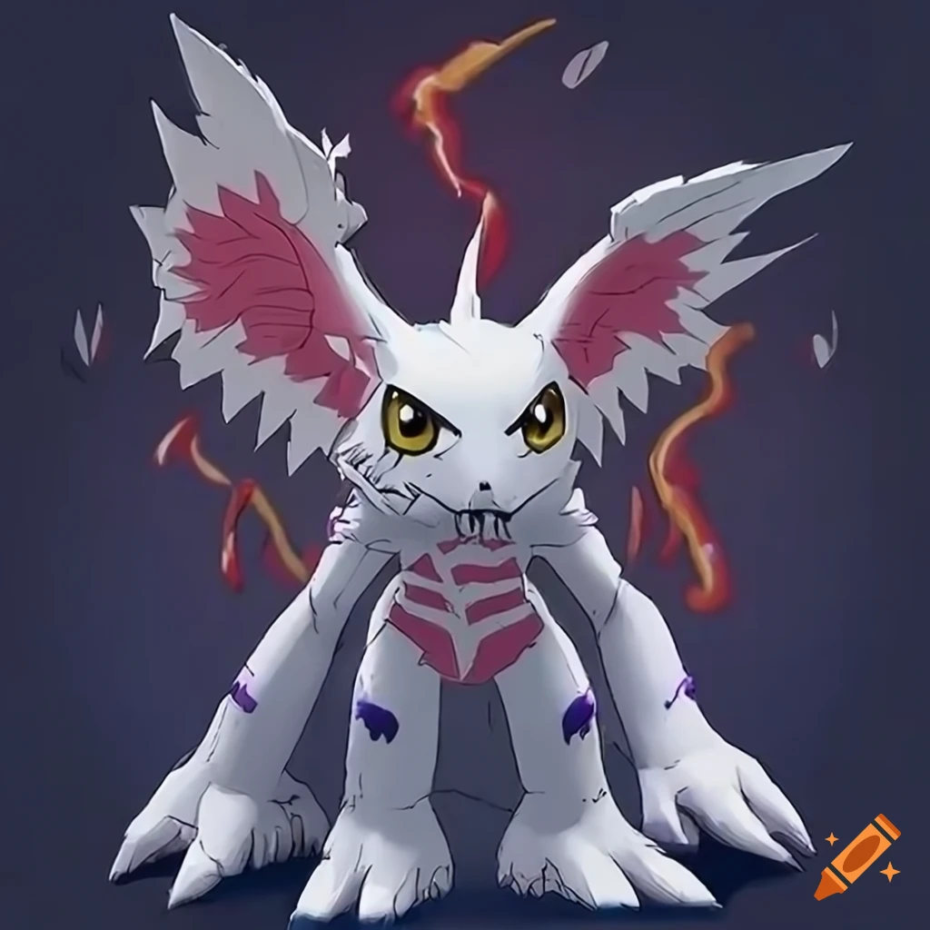 White rookie digimon on Craiyon