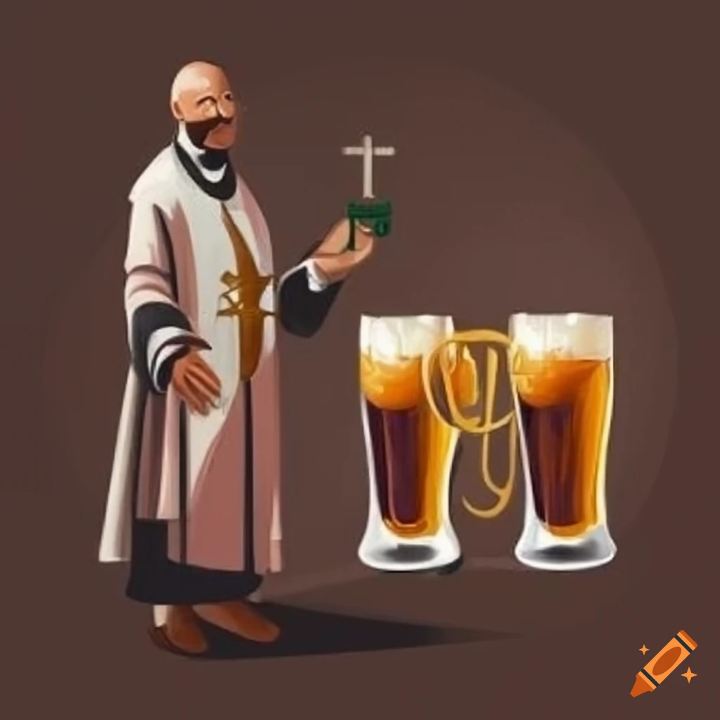 Logo of 'The Pickled Priest' pub with two priests and beer glasses on ...