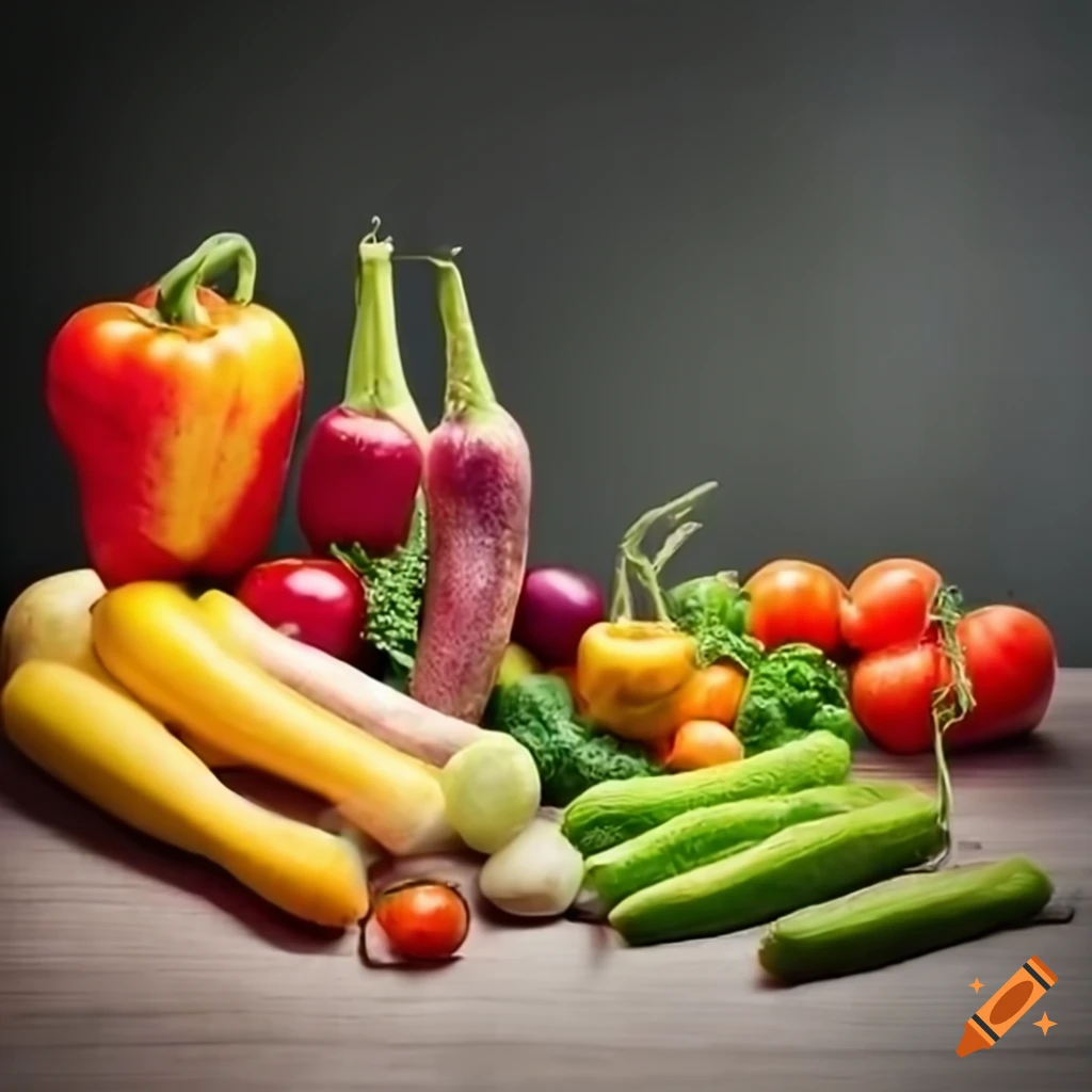 Fresh vegetables on Craiyon