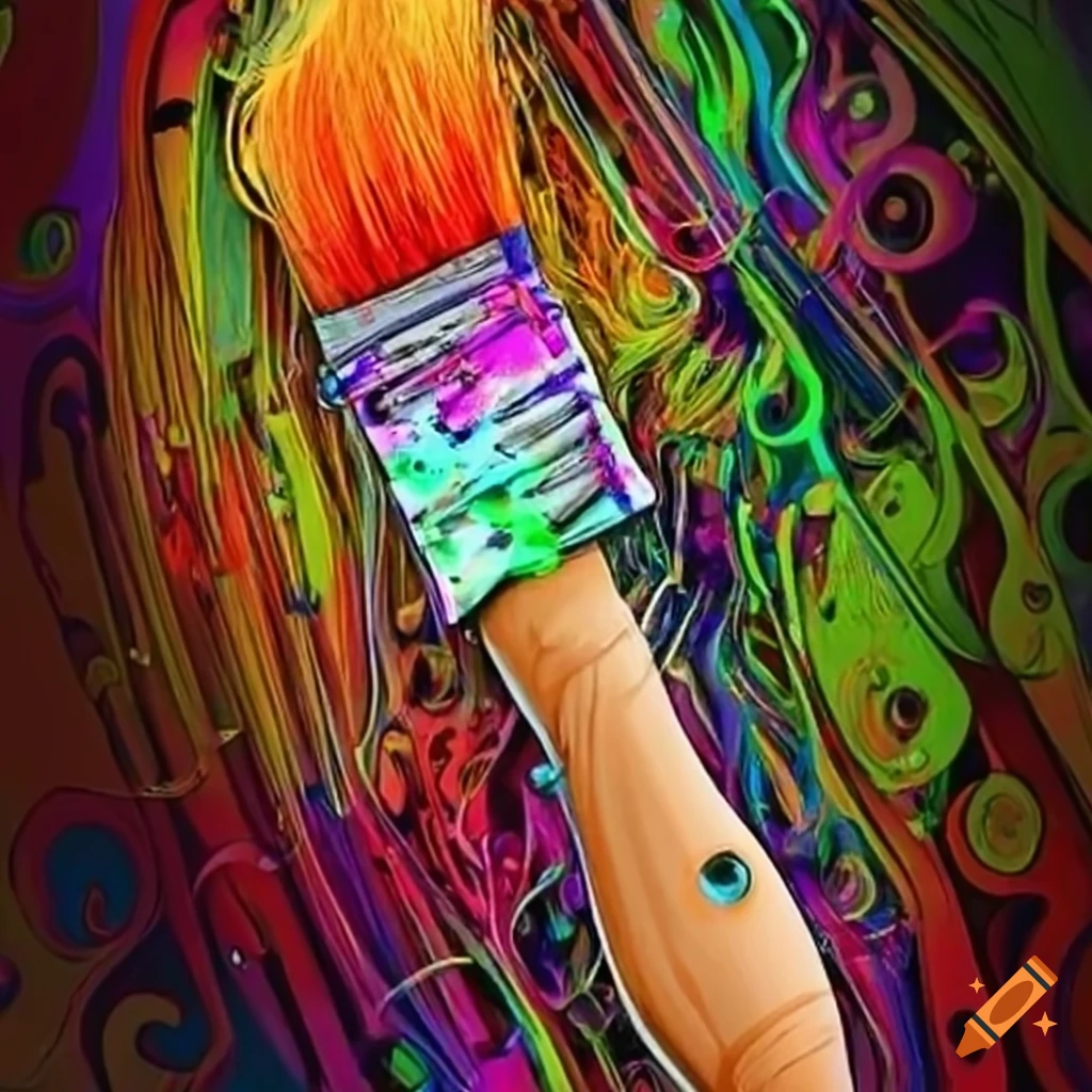 Paintbrush with musical notes on Craiyon