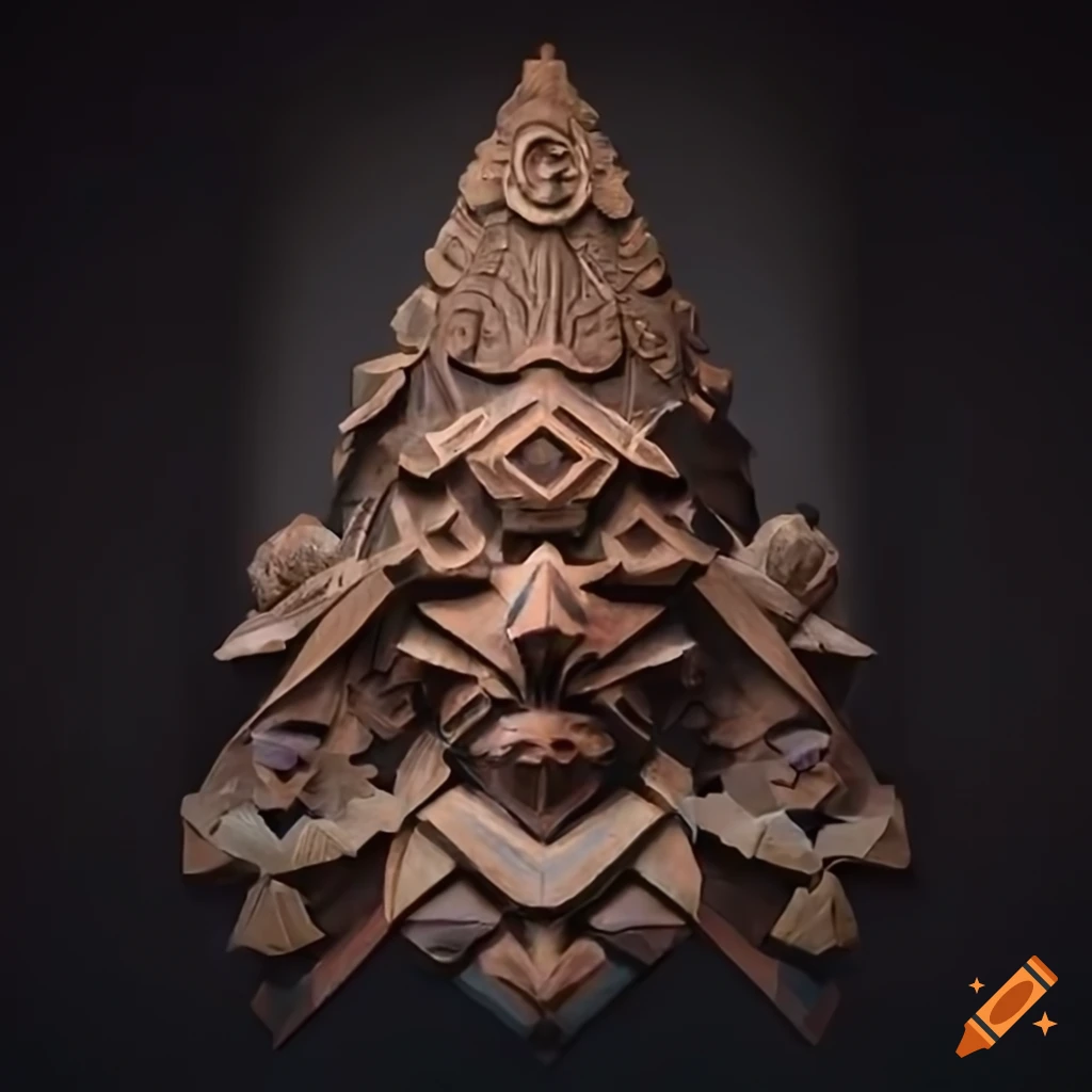 Detailed carving in the style of architectural stave on Craiyon