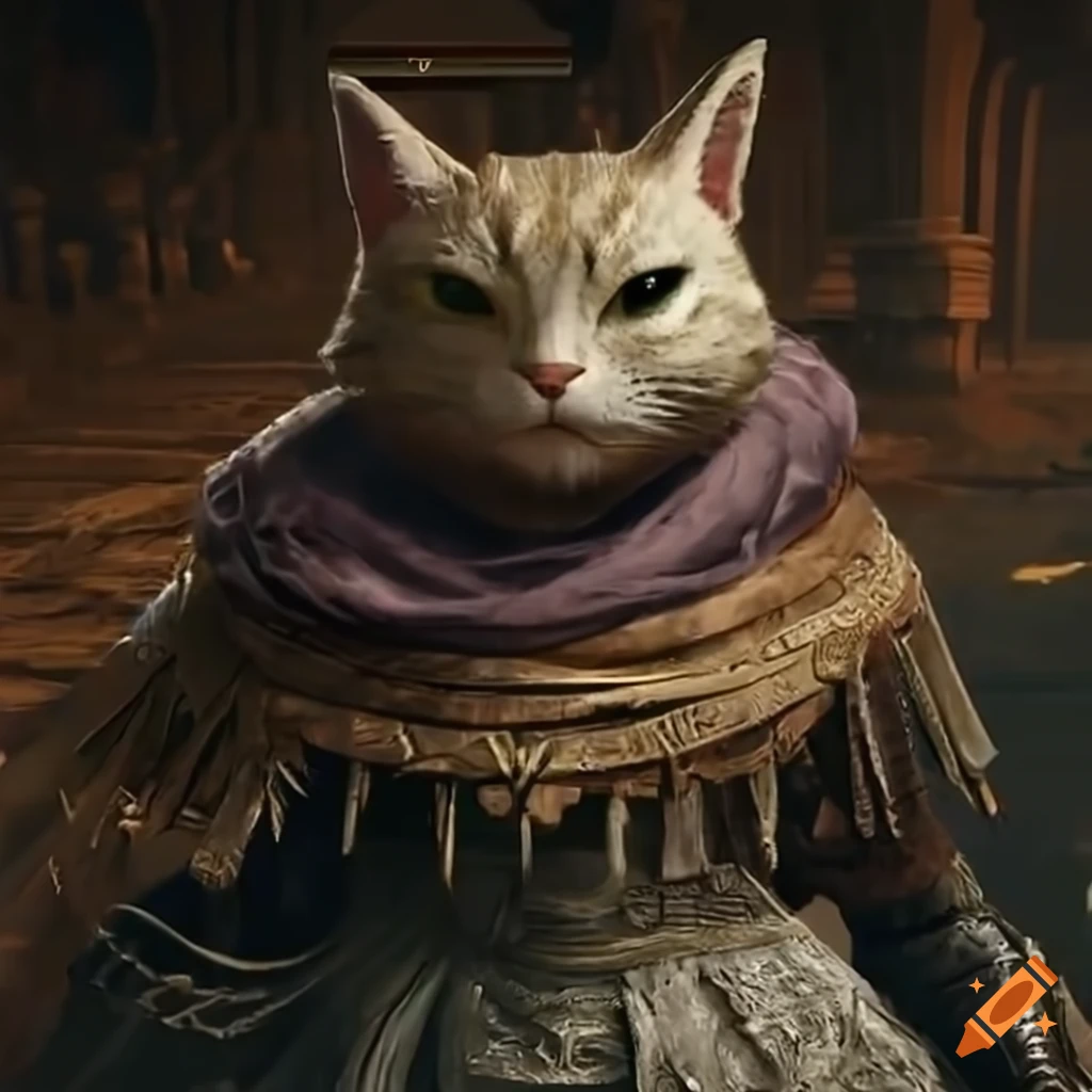 Cat character in elden ring on Craiyon