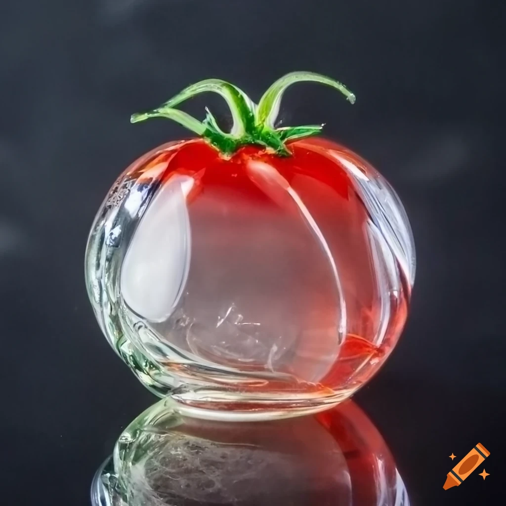 Detailed glass sculpture of a tomato