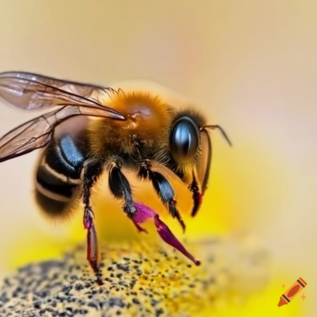 Close-up of a dramatic bee