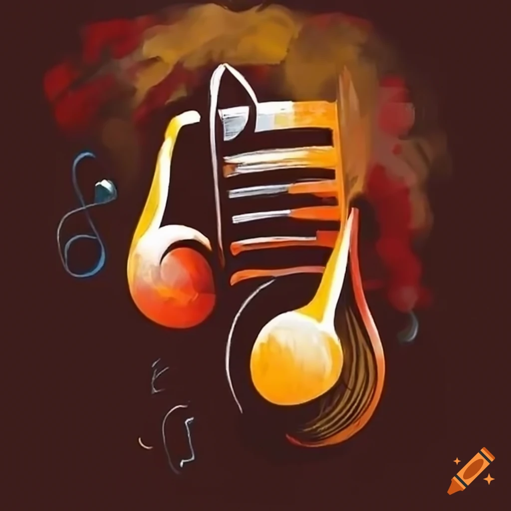 Brush painting music notes on Craiyon