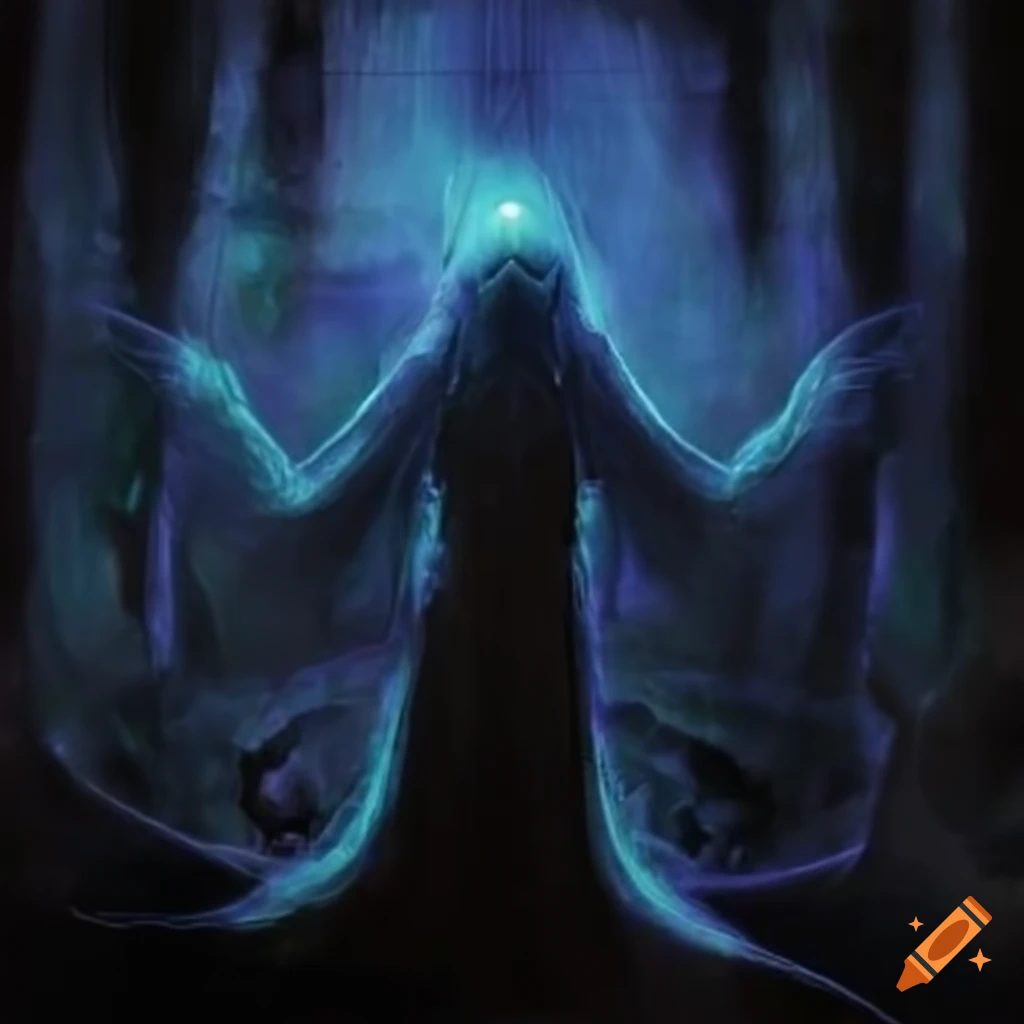 Ethereal Eldritch being emitting radiant light on Craiyon