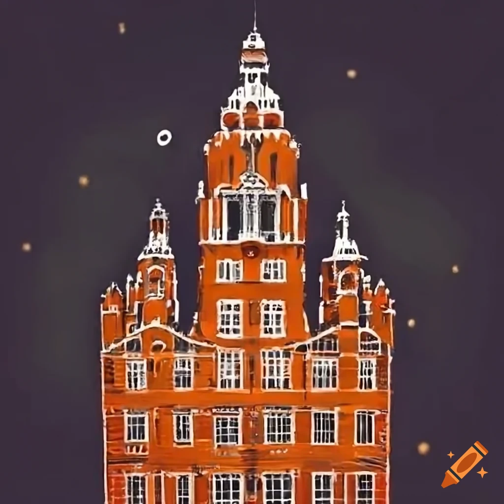 Doodle of royal holloway university founders building on the moon