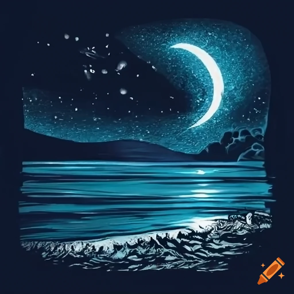 Nighttime view of the shore