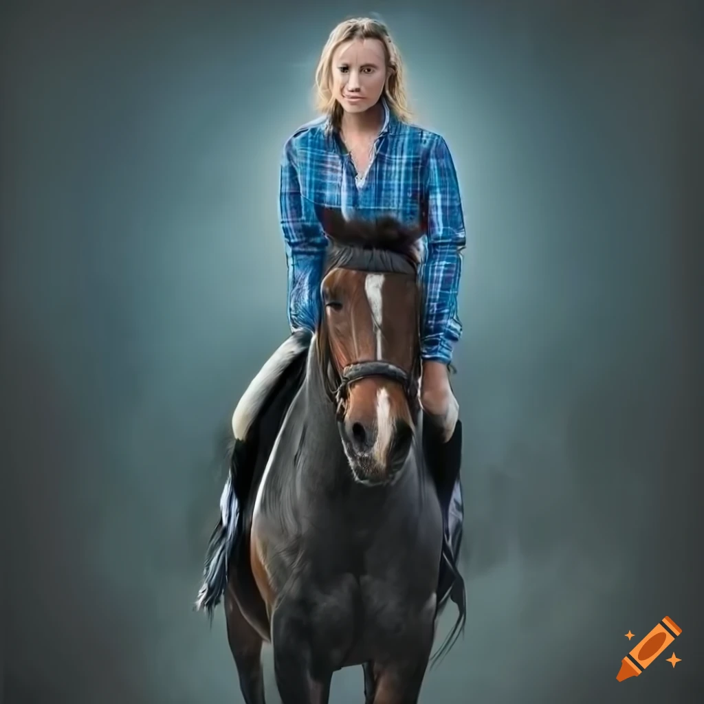 Detailed and realistic photograph of horse rider on Craiyon