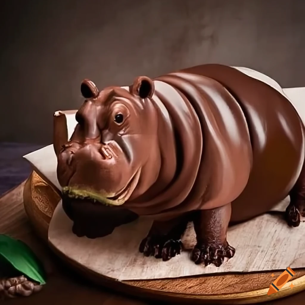 A cute chocolate hippopotamus