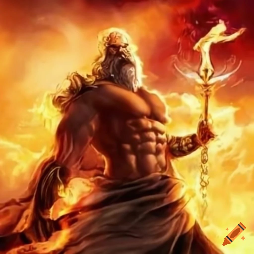 Greek gods ares and hades combining their powers in an epic scene on ...