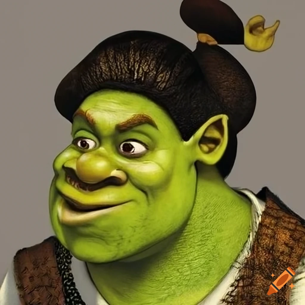 Ukiyo-e style illustration of a character inspired by shrek on Craiyon