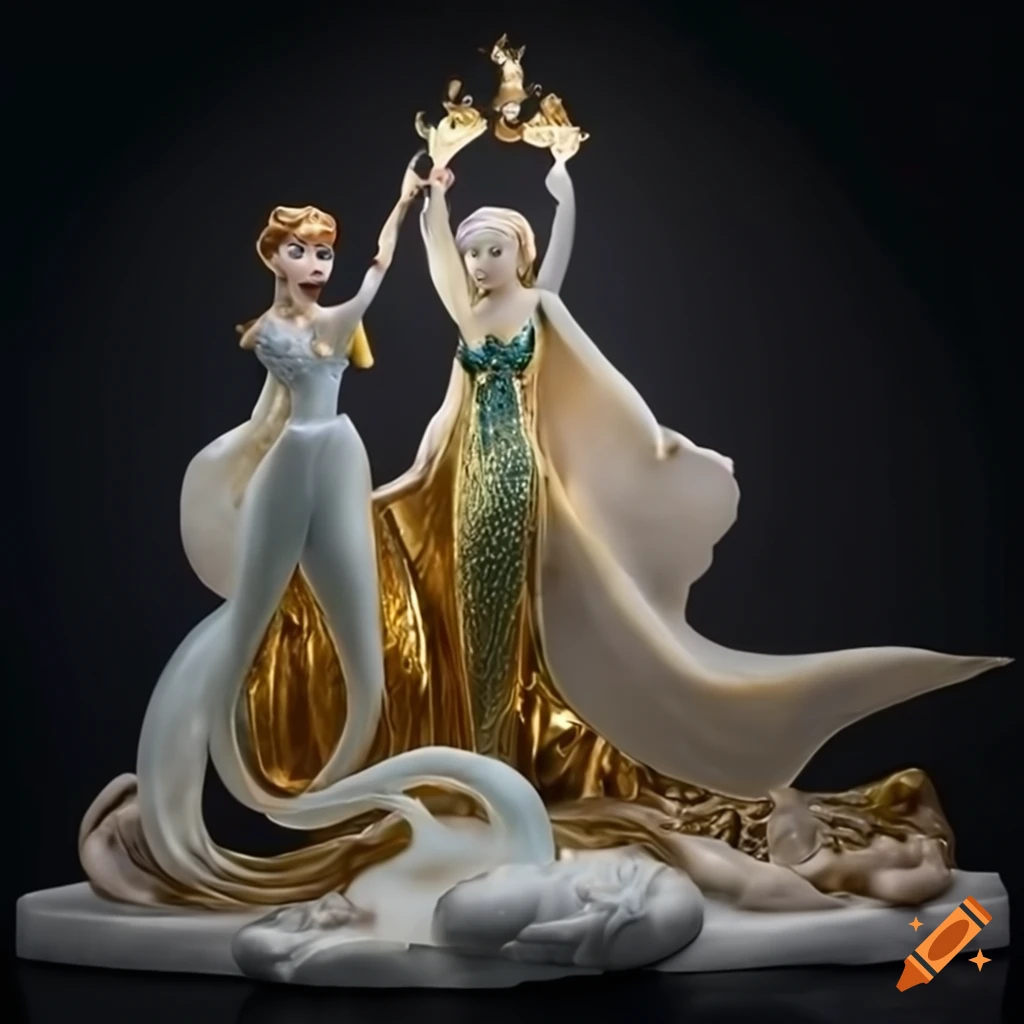 Action figure of an ice queen with thunder-snow powers on Craiyon