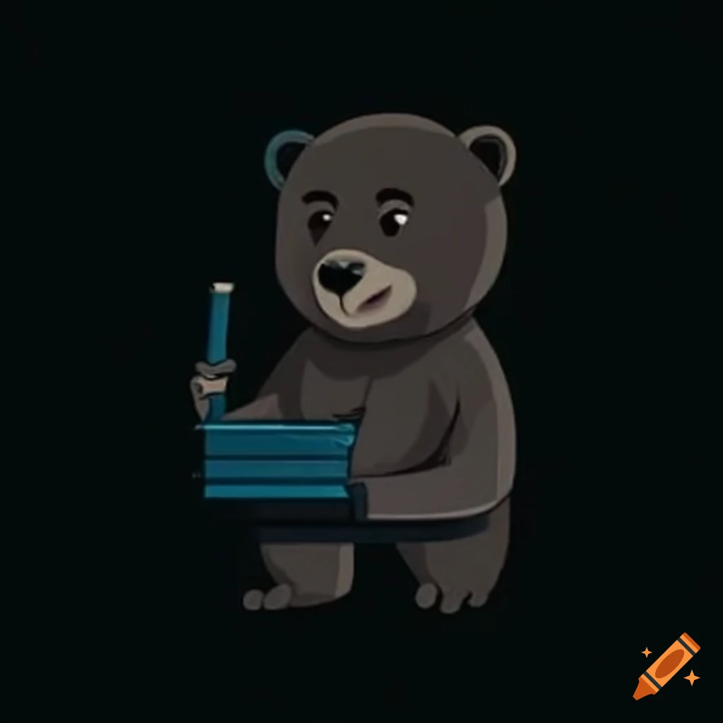 Image of a bear writing on Craiyon