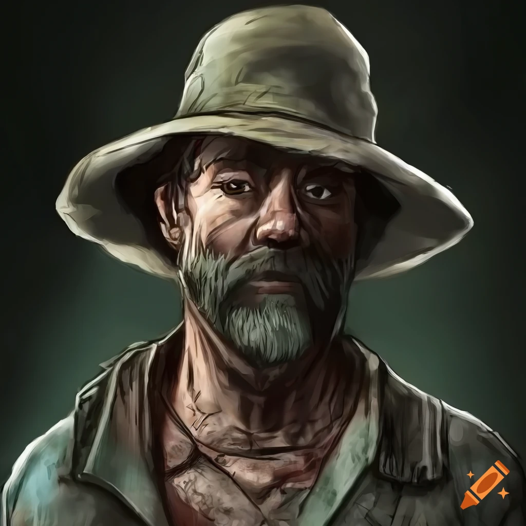 Digital art of a zombie farmer on Craiyon