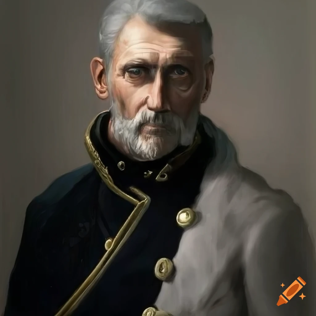 Hyperrealistic portrait of a stern middle-aged man on Craiyon