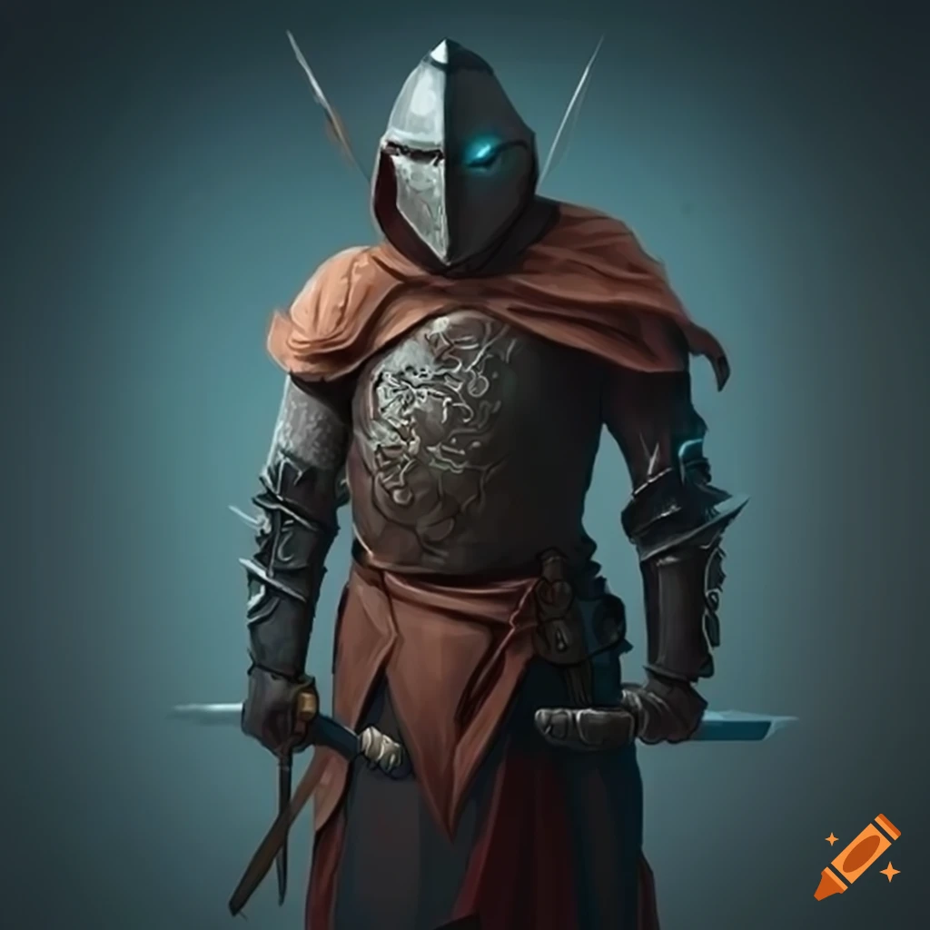 Undead wraith warrior in detailed armor and skull helm in a fantastical ...