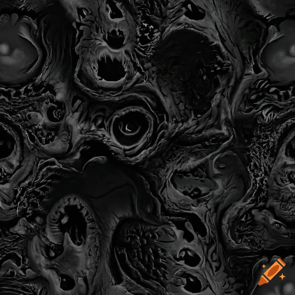 Seamless black and white alpha map texture of a creature on Craiyon