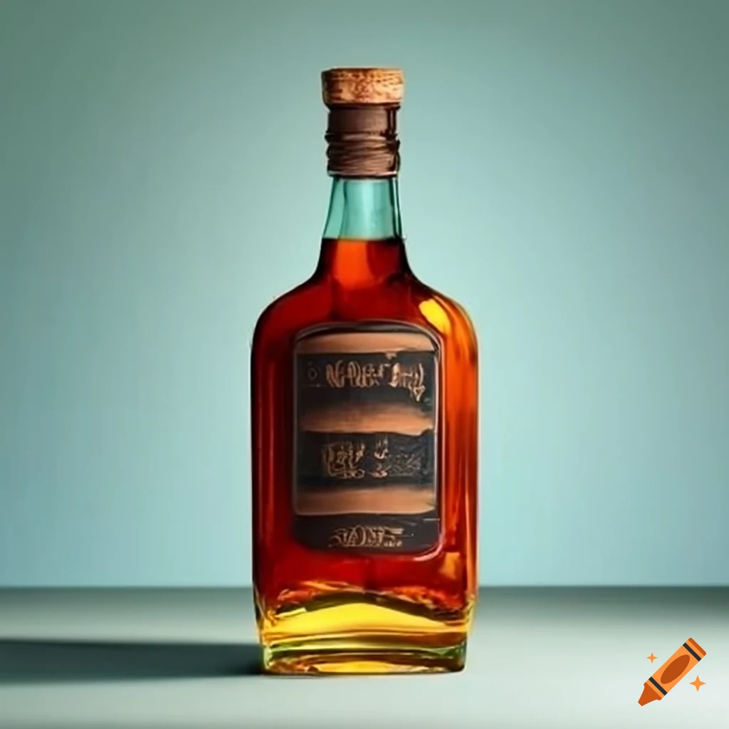 Bottle of rum with gazprom label on Craiyon