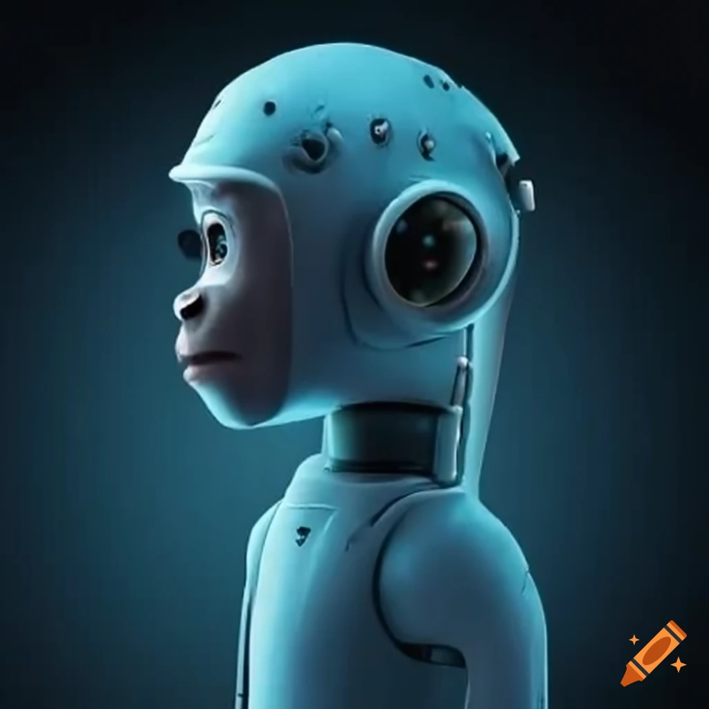 Robotic body 3d chibi comic cartoon of apes on Craiyon