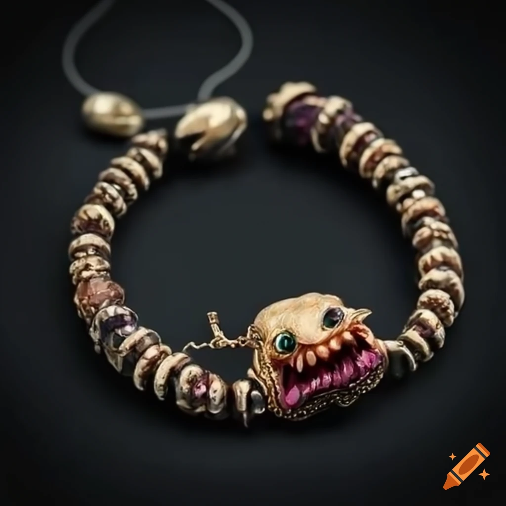 Bracelet with a detailed creature from dnd on Craiyon