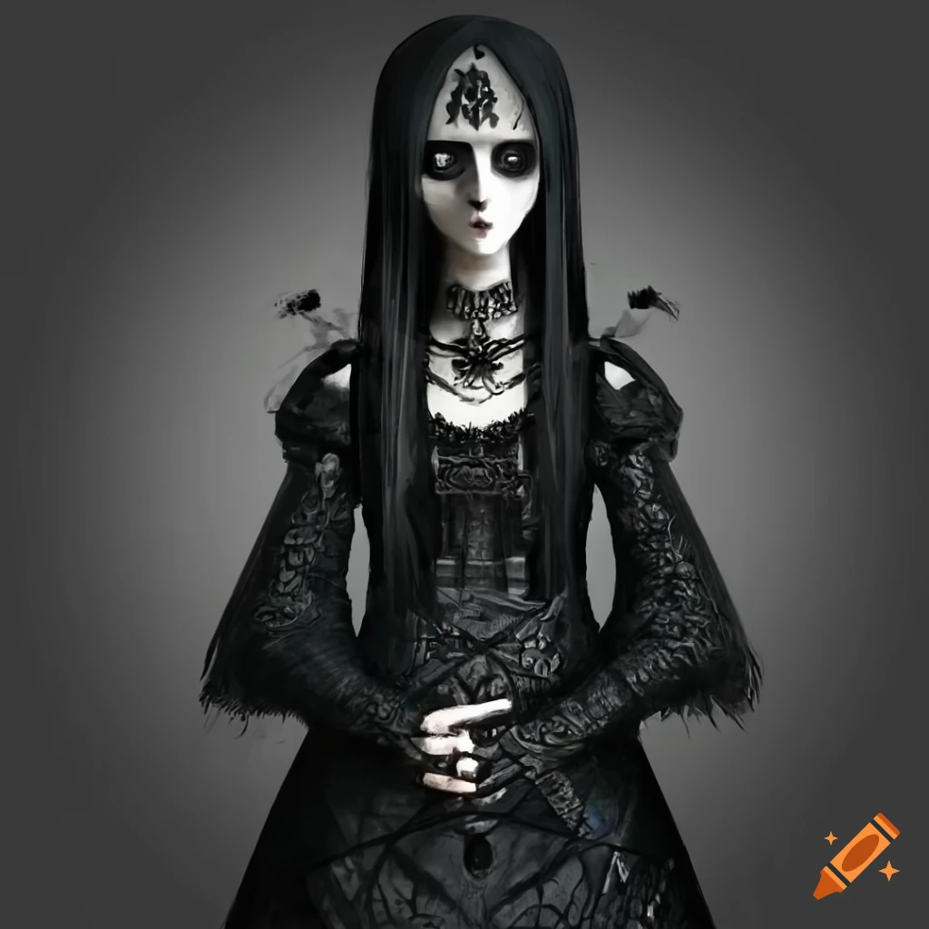 Gothic bride woman art on Craiyon