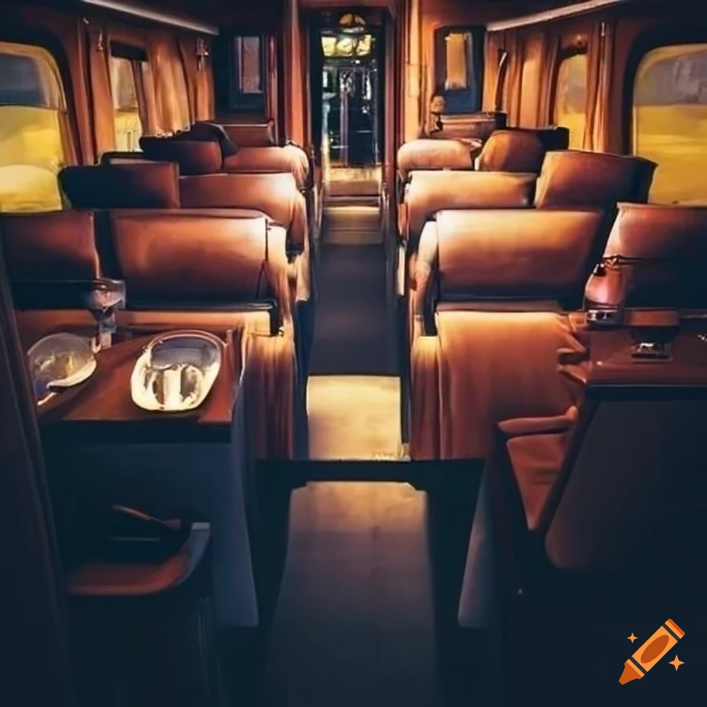Announcement for first class train dinner ride on Craiyon