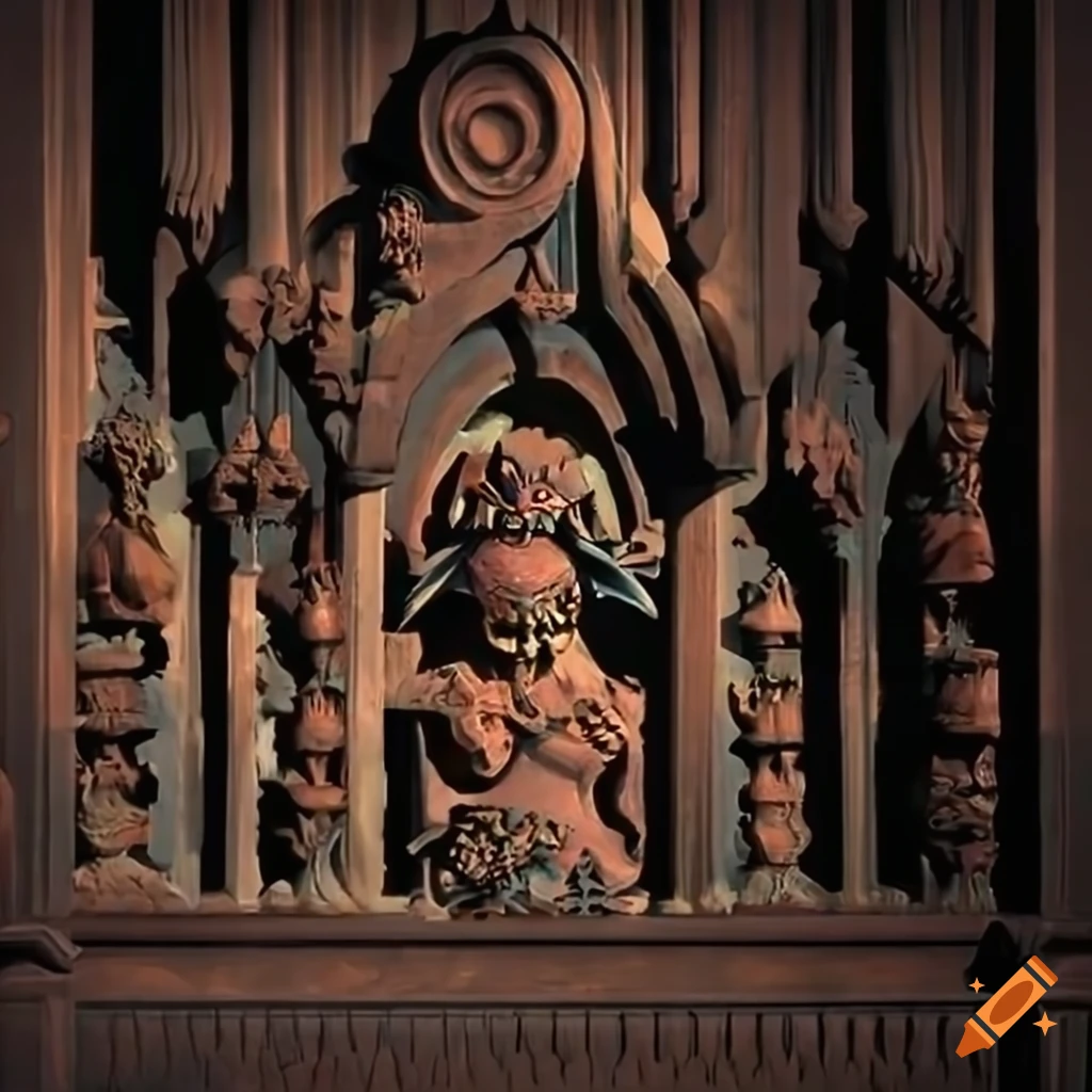 Detailed architectural carving inspired by Zelda game on Craiyon
