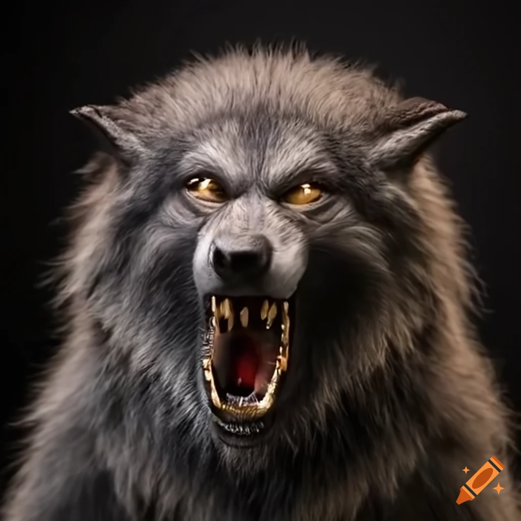 Werewolf enjoying a pizza on Craiyon