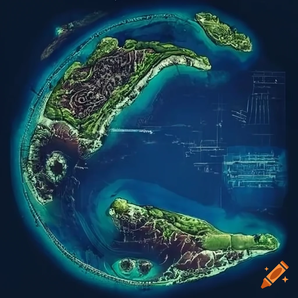 Detailed and vibrant representation of a fictional nation's topography ...