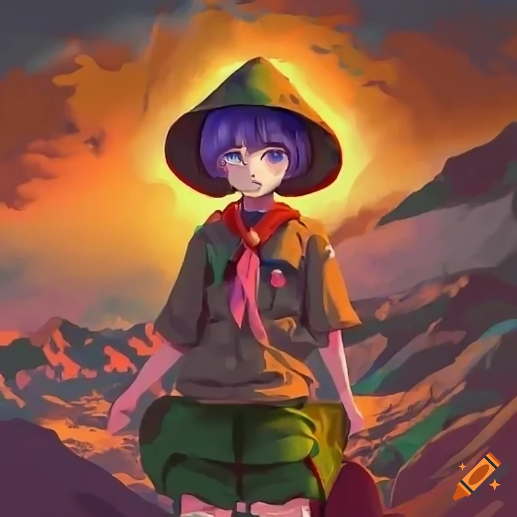 Image of a scout sleeping in the wilderness on Craiyon